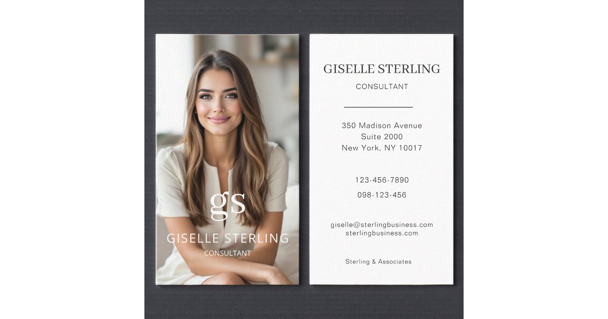 Classic Consultant Professional Photo Business Card | Zazzle