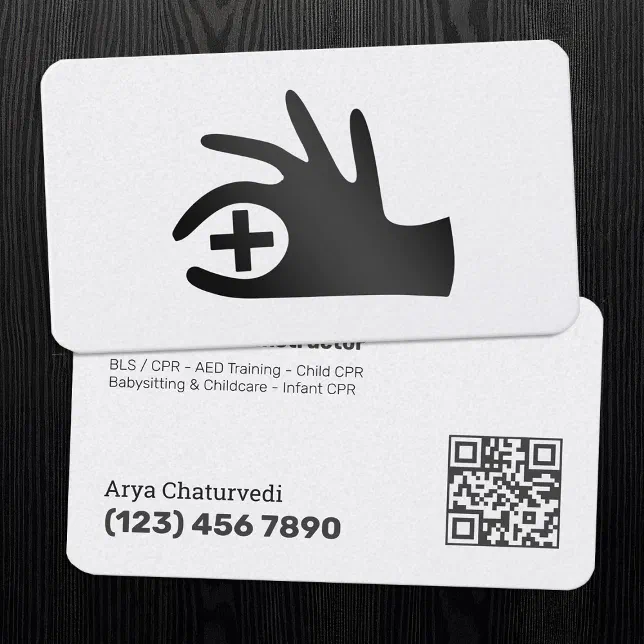 Classic CPR - AHA Instructor QR Business Card | Zazzle