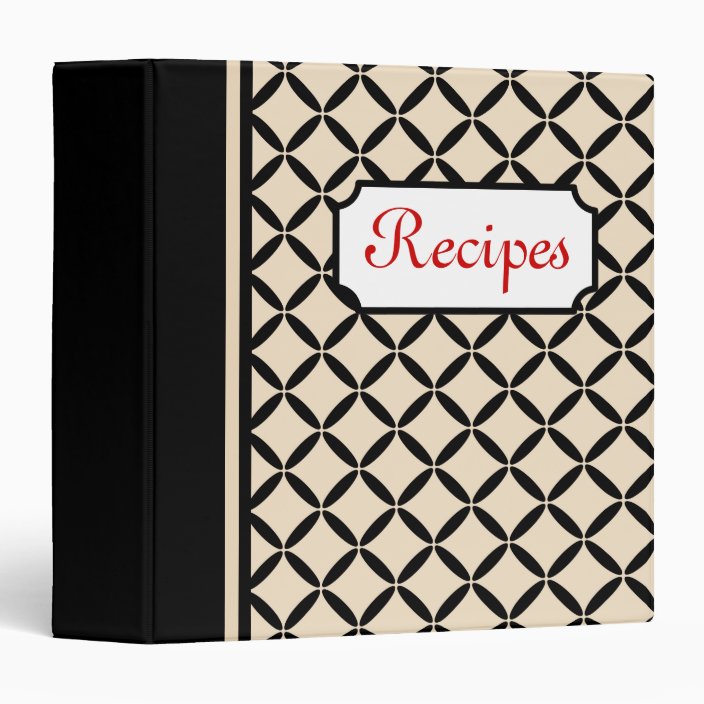 Classic Cream and Black Recipe Binder | Zazzle.com