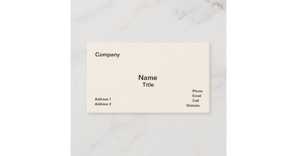 Classic Cream-Colored Business Cards Template | Zazzle