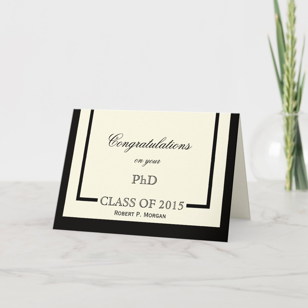 Classic Cream PhD Graduation Card | Zazzle