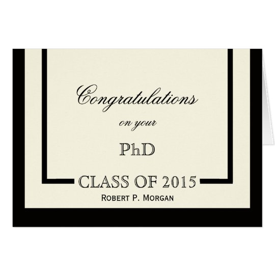 Classic Cream PhD Graduation Card | Zazzle.com
