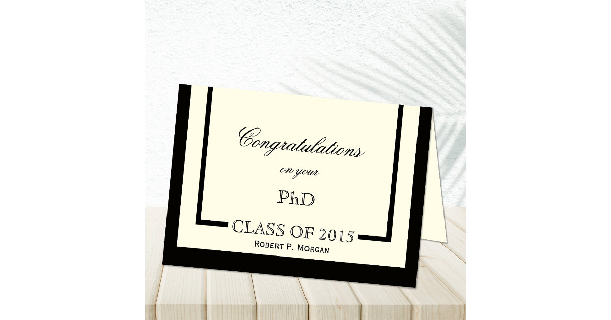 Classic Cream PhD Graduation Card | Zazzle