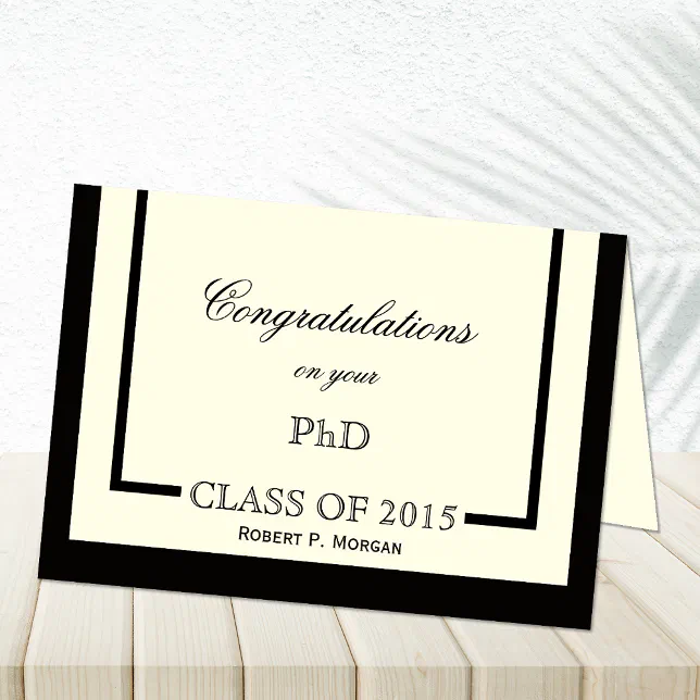 Classic Cream PhD Graduation Card | Zazzle