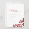 Classic Crimson Red Rose Lace Pattern Wedding Invitation | Zazzle