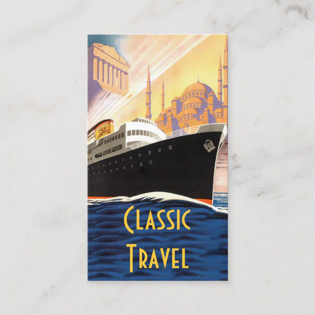 Classic Cruise Ship Travel Business Card | Zazzle