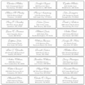 Classic Cursive Font Wedding Guest Address Label | Zazzle