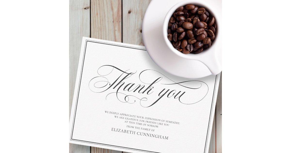 Classic Cursive Script Calligraphy Frame Memorial Postcard | Zazzle