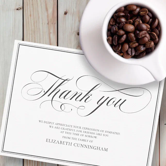 Classic Cursive Script Calligraphy Frame Memorial Postcard | Zazzle