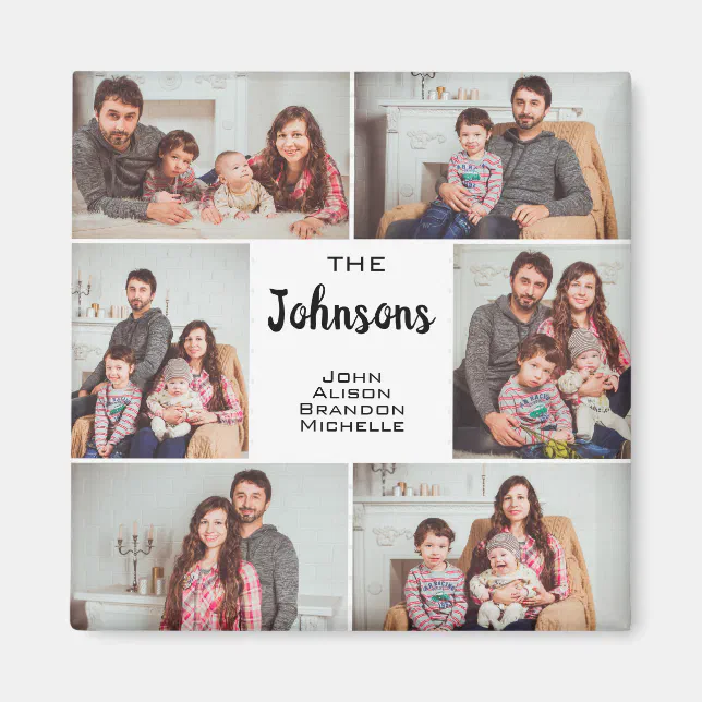 Classic Custom 6 Family Photo Collage Keepsake Magnet | Zazzle