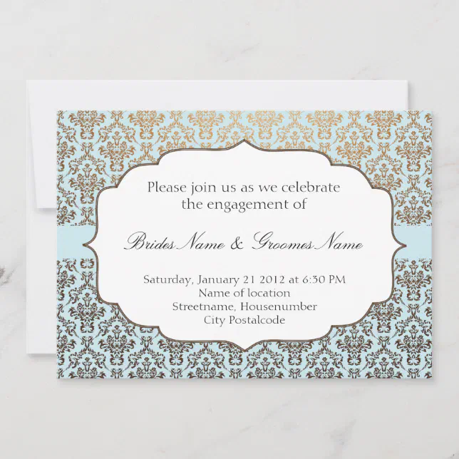 Classic Damask Wedding Invitation | Zazzle