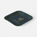Classic Dark Green & Blue Plaid Baby Shower Paper Plates | Zazzle