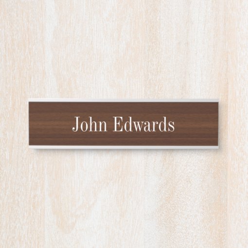 Classic Dark Wood Pattern Name Plates Desk Signs | Zazzle