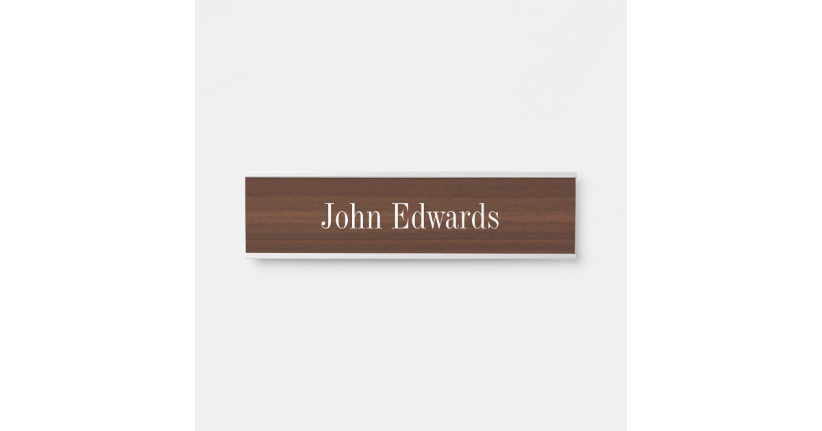 Classic Dark Wood Pattern Name Plates Desk Signs | Zazzle