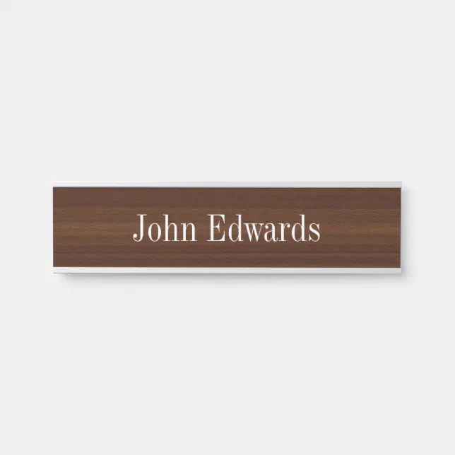 Classic Dark Wood Pattern Name Plates Desk Signs | Zazzle