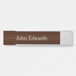 Classic Dark Wood Pattern Name Plates Desk Signs | Zazzle