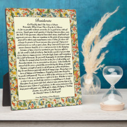 Classic Desiderata Florentine Plaque | Zazzle