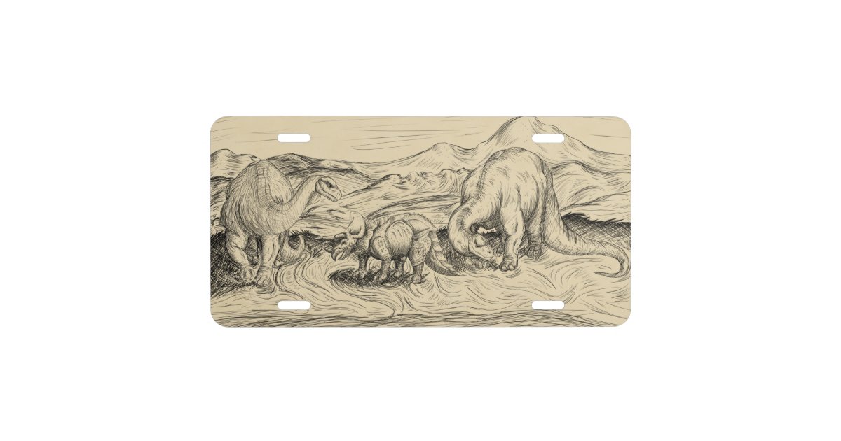 Classic Dinosaurs License Plate | Zazzle