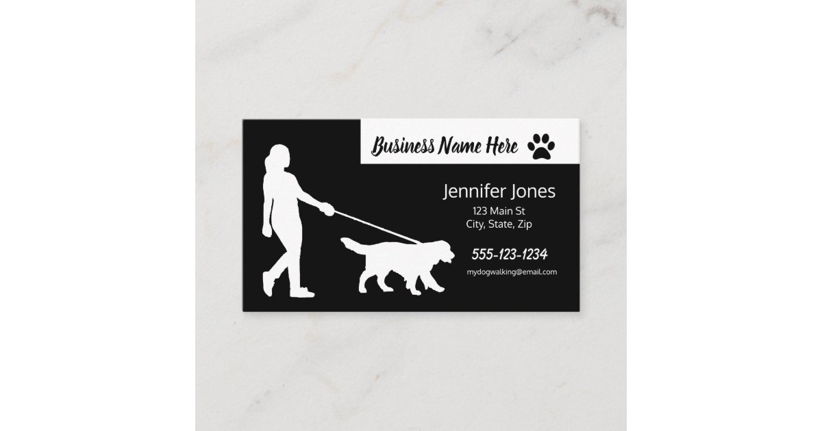 Classic Dog Walking Business Cards with Schedule | Zazzle