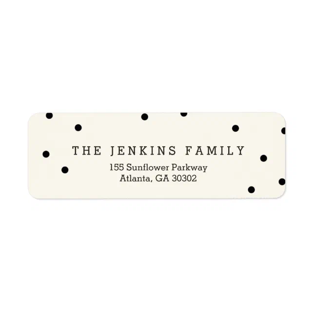 Classic Dots Modern Return Address Labels | Zazzle
