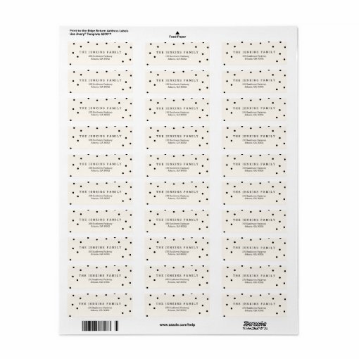 Classic Dots Modern Return Address Labels | Zazzle