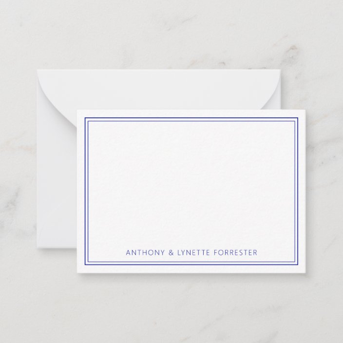 Classic Double Border Admiral Blue Note Card | Zazzle.com