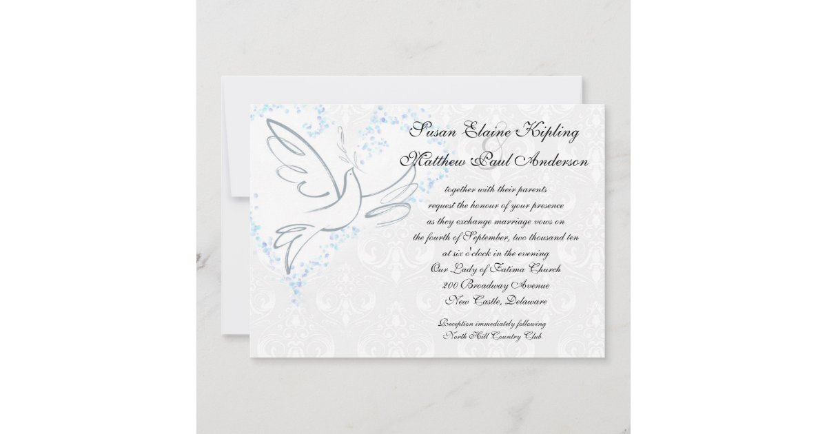 Classic Dove Wedding Invitation | Zazzle