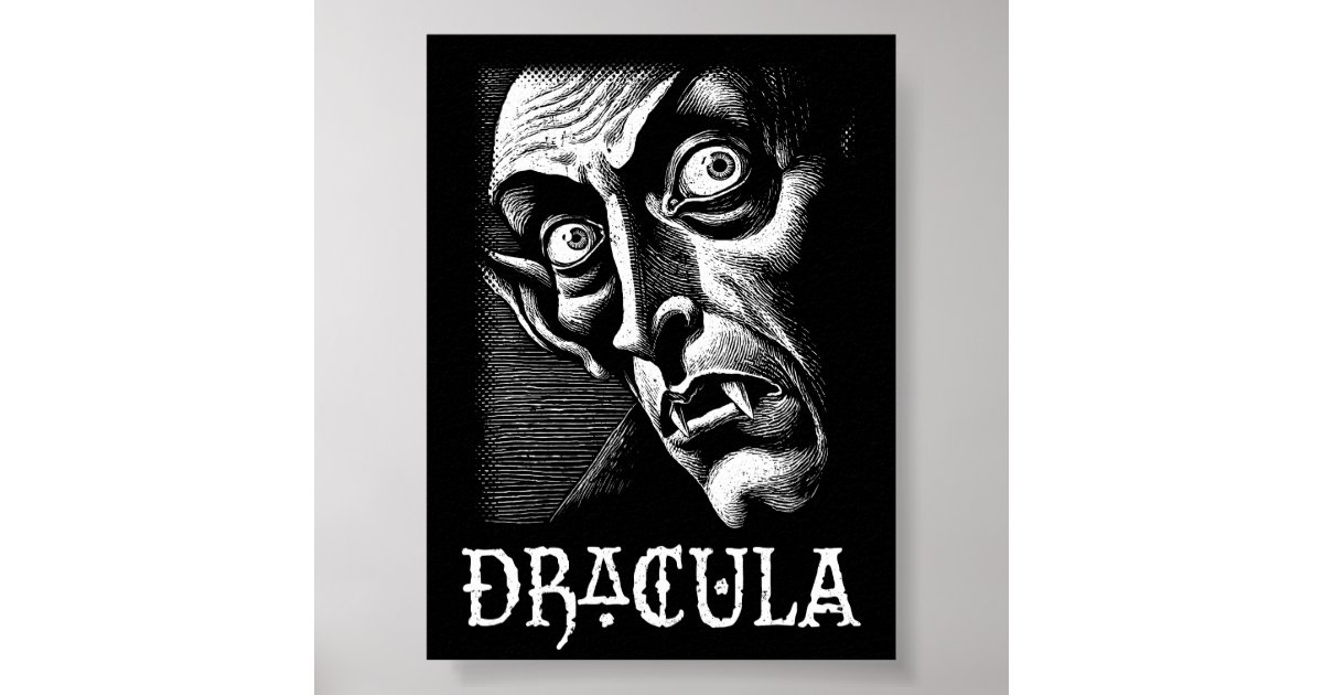 Classic Dracula Vintage Gothic Vampire Halloween Poster | Zazzle