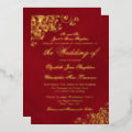 Classic Elegance Crimson Red Formal Wedding Gold Foil Invitation | Zazzle