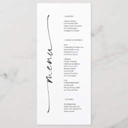 Classic Elegance Double Sided Wedding Menu | Zazzle