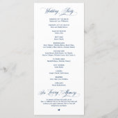 Classic Elegance Navy Blue Script Wedding Ceremony Program | Zazzle