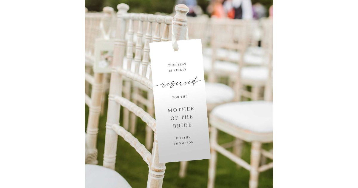 Classic Elegance Reserved Seat Tag Template | Zazzle