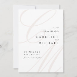 Classic Elegance Script Monogram Save The Date | Zazzle
