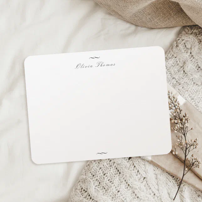 Classic Elegance Script Personalized Stationery Note Card | Zazzle