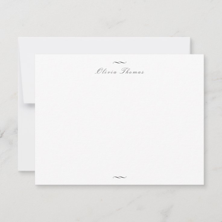 Classic Elegance Script Personalized Stationery Note Card | Zazzle