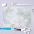 Classic Elegance White Magnolia Flower Watercolor Tissue Paper | Zazzle
