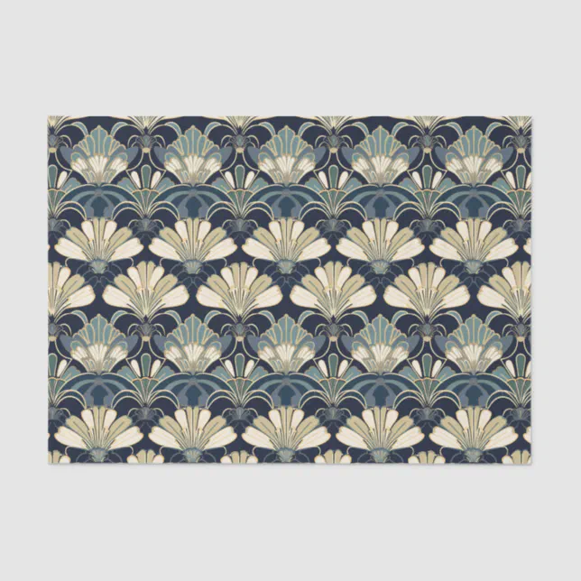 Classic Elegant Art Deco Fan Patterned Tissue Paper | Zazzle