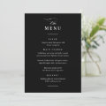 Classic Elegant Black and White Wedding Menu | Zazzle