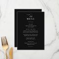 Classic Elegant Black and White Wedding Menu | Zazzle