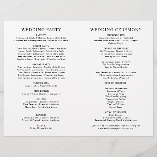 Classic Elegant Black and White Wedding Programs | Zazzle