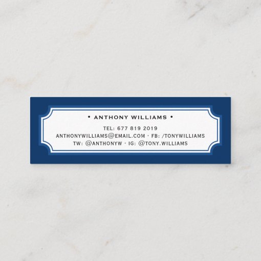 Classic elegant border blue graduation name card | Zazzle