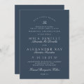 Classic Elegant Calligraphy Formal Navy Blue Invitation | Zazzle