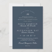 Classic Elegant Calligraphy Formal Navy Blue Invitation | Zazzle