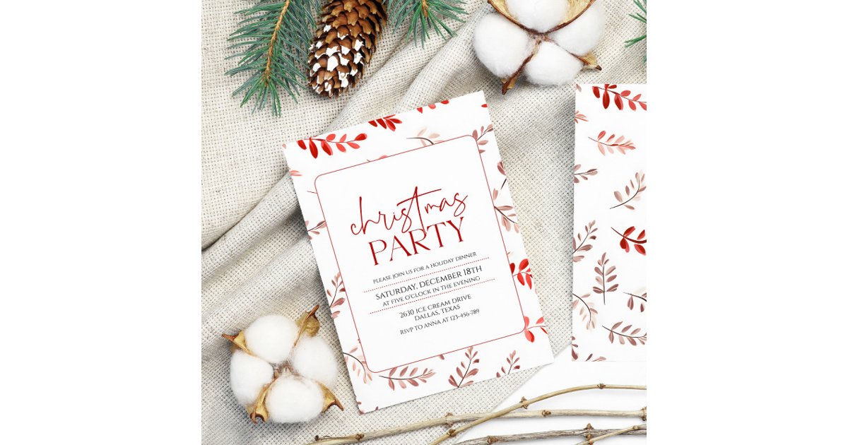 Classic Elegant Christmas Party Invitation | Zazzle