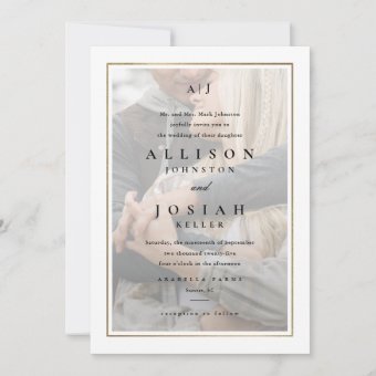 Classic Elegant Gold Photo Wedding Invitation | Zazzle