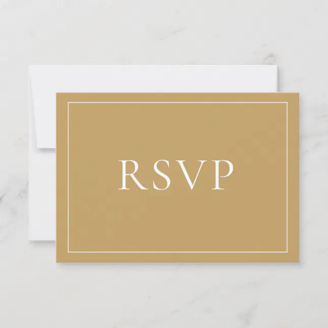 Classic Elegant Gold Script RSVP Card | Zazzle