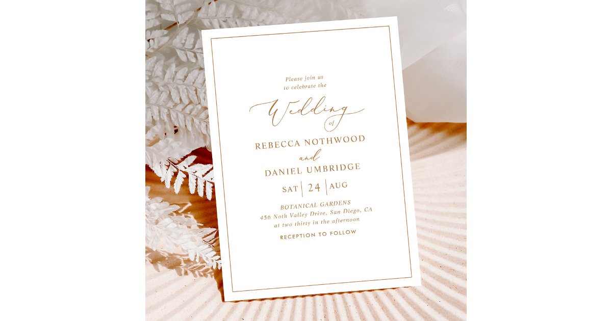 Classic Elegant Gold Wedding Invitation | Zazzle