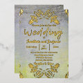 Classic Elegant Luxury Baroque Gold Border Wedding Foil Holiday Card ...
