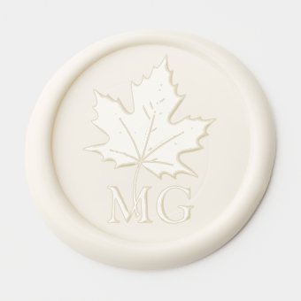 Classic Elegant Maple Leaf Custom Initials Wax Seal Sticker | Zazzle