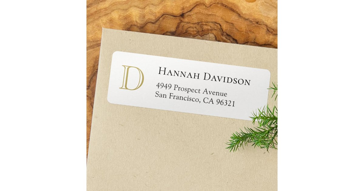 Classic Elegant Monogram Initial Return Address Label | Zazzle